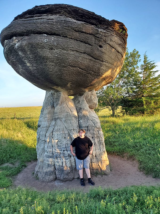 Mushroom Rock's imposing cousin: This gravity-defying formation looks like it was designed by a geological prankster with a flair for the dramatic.