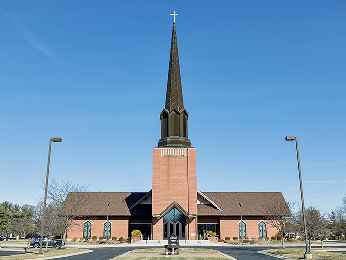 St. Alphonsus Liguori's soaring spire reaches skyward, a spiritual landmark that anchors the community in more ways than one.