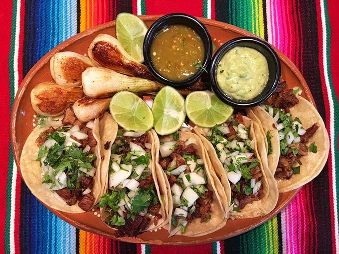 To-go tacos that prove great Mexican food refuses to be confined by dining room walls. Adventure food at its finest! 