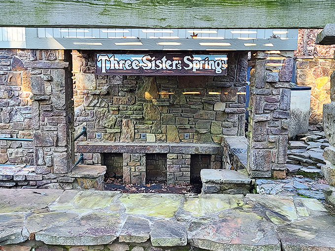 Three Sisters Springs: where the earth serves refreshments. This stone masterpiece has been hydrating visitors long before bottled water was cool.
