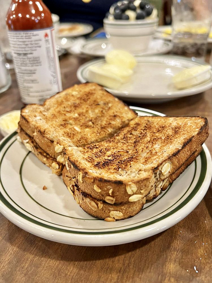 This isn't just toast&mdash;it's armor-plated breakfast artillery, golden-brown and ready to tackle whatever jam or jelly you throw its way.