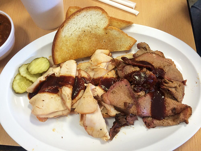 The poultry and pork summit. Turkey and pulled pork proving that different proteins can find common ground in barbecue harmony.