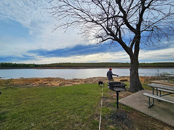 Every fisherman has a story, but at Keystone Lake, you might actually believe them. The quiet waters breed both fish and tall tales.
