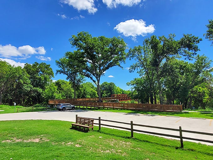 WahZhaZhe Heritage Park offers a peaceful respite where Oklahoma's natural beauty takes center stage. No special effects needed when Mother Nature does the production design.