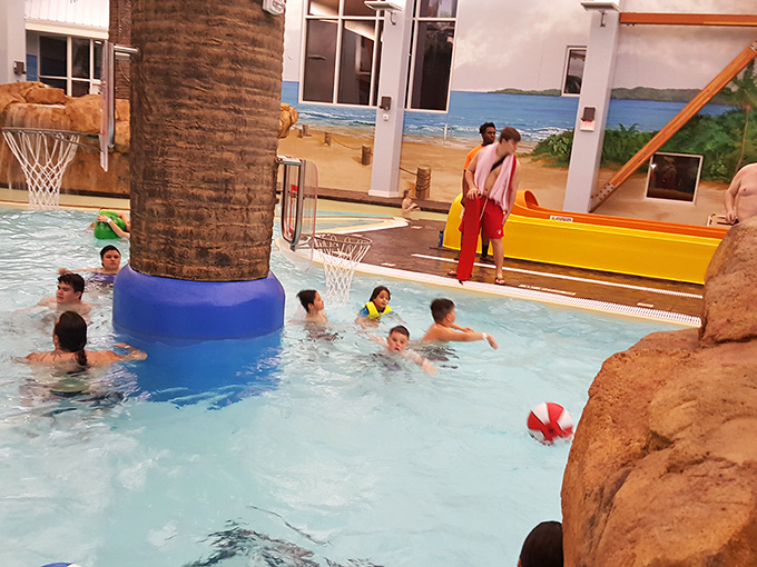 Water basketball: where Michael Jordan's moves meet the resistance of chest-deep water, humbling even the most athletic among us.