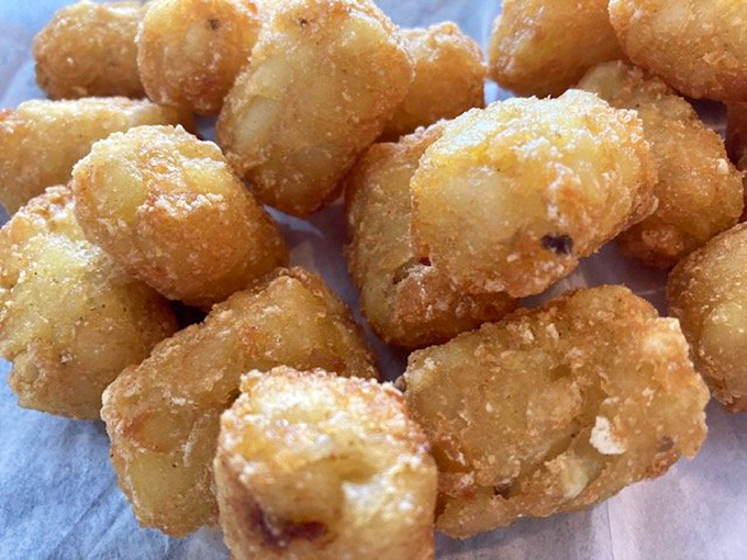 These aren't just any tater tots&mdash;they're "Beefy Spuds," golden nuggets of potato perfection with the ideal crisp-to-fluffy ratio that puts ordinary tots to shame.