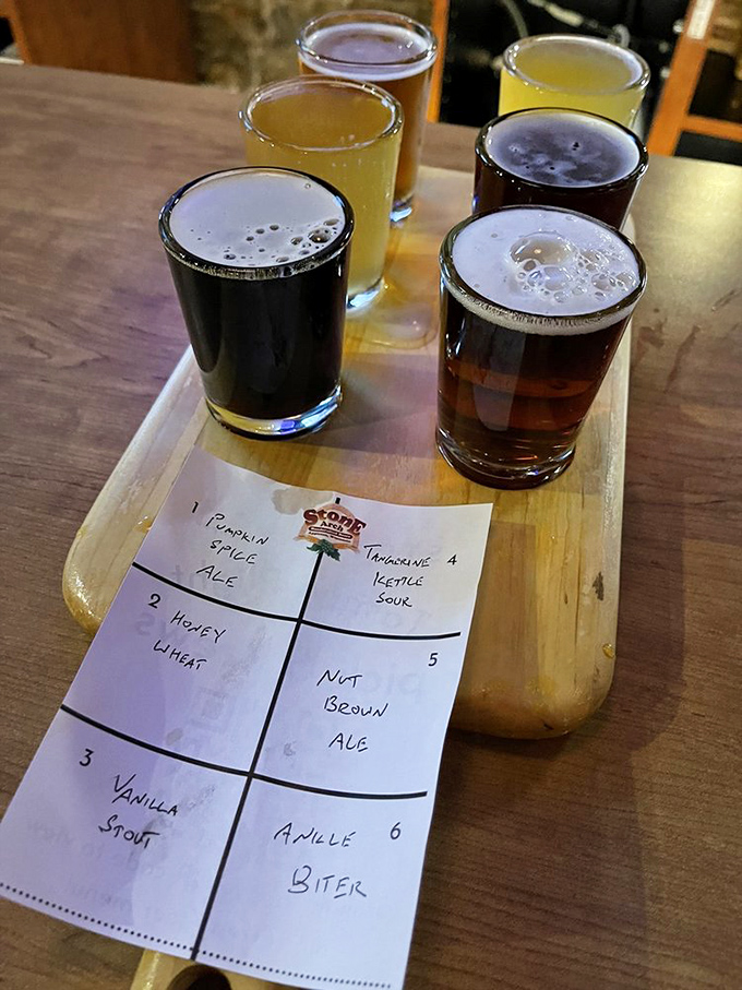 A flight of craft beers that tells the story of Wisconsin in six glasses. Each sip is like turning the page in a delicious biography.