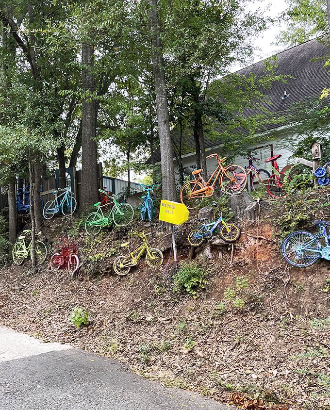 Jefferson's "Bicycle Hill" isn't your typical art installation&mdash;it's a colorful graveyard of two-wheeled transportation that somehow becomes more charming with each added bike.