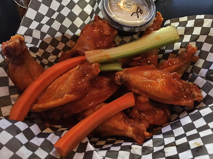 Buffalo wings with their entourage of veggies – like rock stars arriving with their essential crew, ready to put on a flavor concert.
