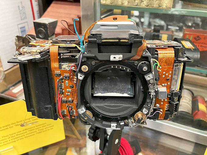 Peek inside a modern camera and you'll find this fascinating tangle of circuits and wires&mdash;photography's evolution from mechanical to digital laid bare.