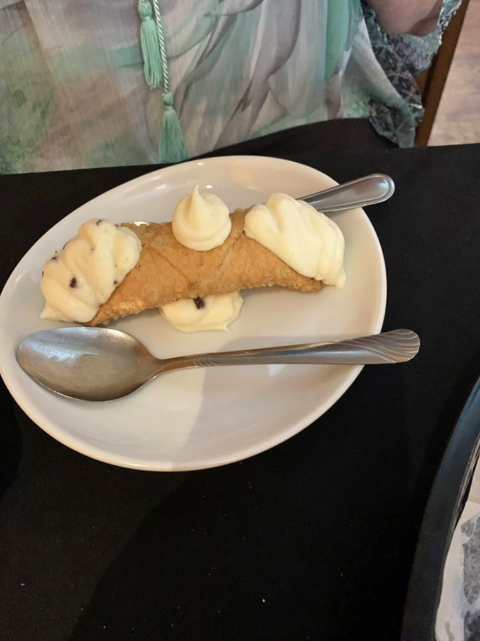 The cannoli doesn't need a "Leave the gun" joke &ndash; its crisp shell and creamy filling do all the talking necessary.