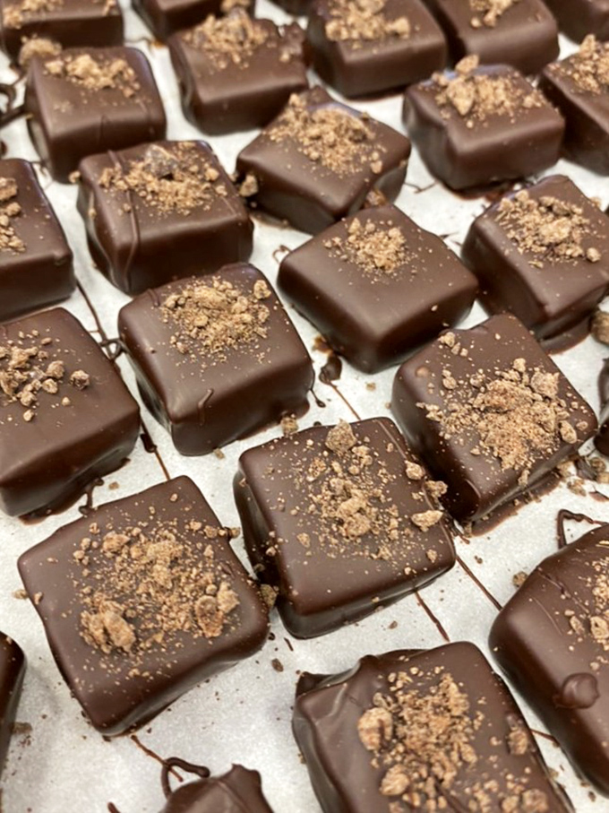 These chocolate squares aren't just candies, they're tiny masterpieces&mdash;each one a testament to the art of confectionery.