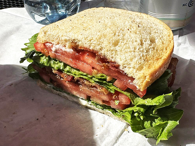 Layer upon layer of bacon glory. Like a geological formation of deliciousness that took millions of years to perfect, only it happened in minutes.