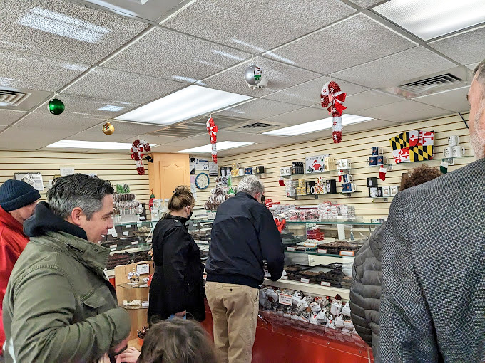 The line forms early at Rheb's, where patient chocolate pilgrims wait their turn. Some treasures are worth the wait. 