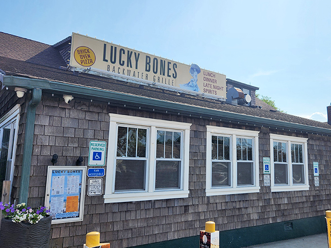 Lucky Bones serves up coastal comfort in a shingled hideaway that feels like the beach house your rich uncle should have left you in his will.
