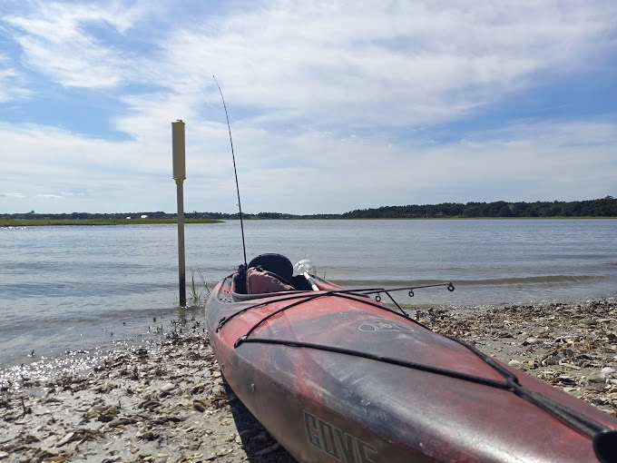 Some bring fancy gear for fishing; others bring patience. This kayak fisherman clearly packed both.
