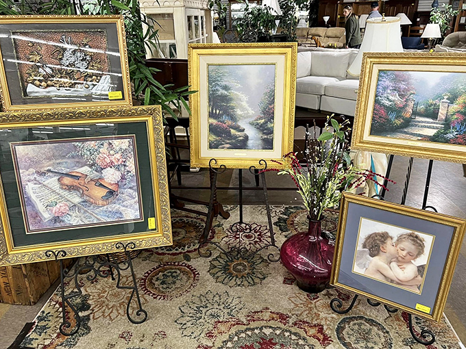 A Thomas Kinkade painting for a fraction of gallery prices? That's the kind of math that makes thrift store art collectors smile.