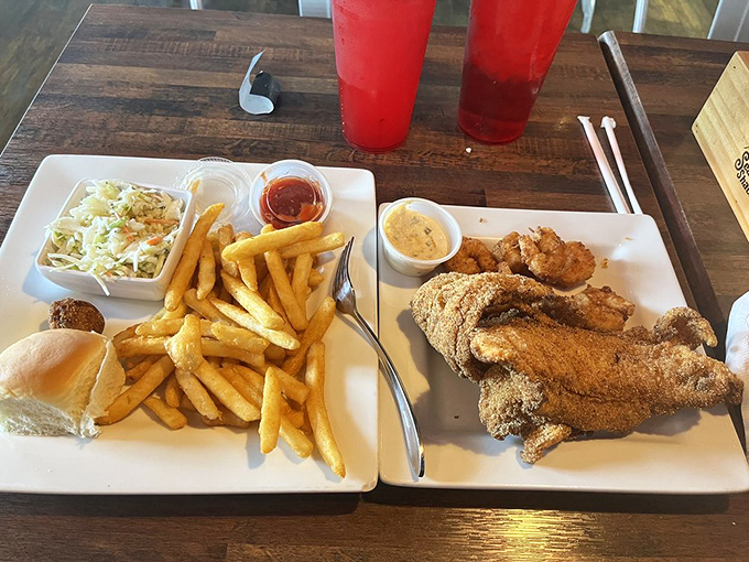 This fried catfish platter isn't just a meal—it's an Arkansas tradition elevated to art form. Crispy outside, flaky inside, and worth every mile of the drive.