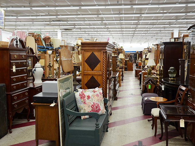 Where vintage furniture dreams are made and storage unit nightmares begin&mdash;each piece silently promising it would look perfect in that corner of your living room.