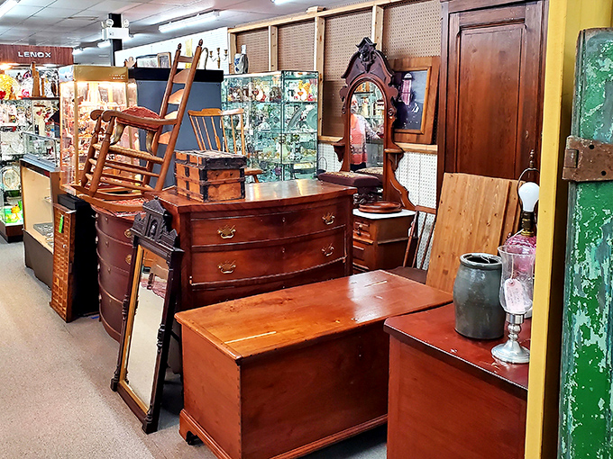 Furniture with more character than most movie sequels. That rocking chair has probably heard more family secrets than a therapist.