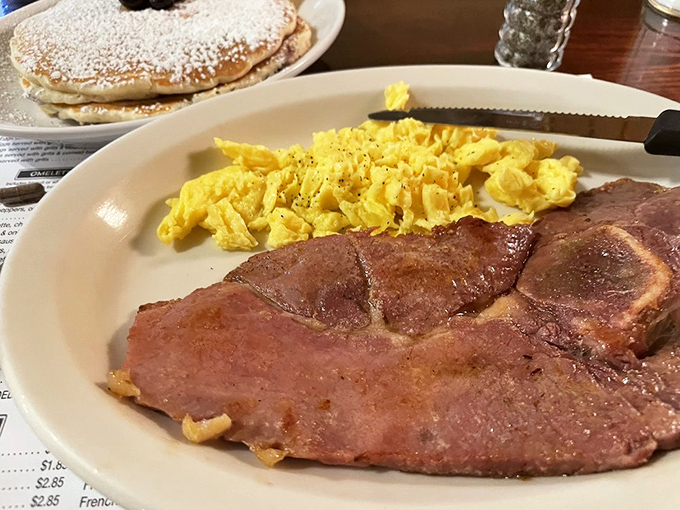 Country ham and eggs, the breakfast duo that's been performing together longer than Simon and Garfunkel. Some partnerships are simply meant to be.