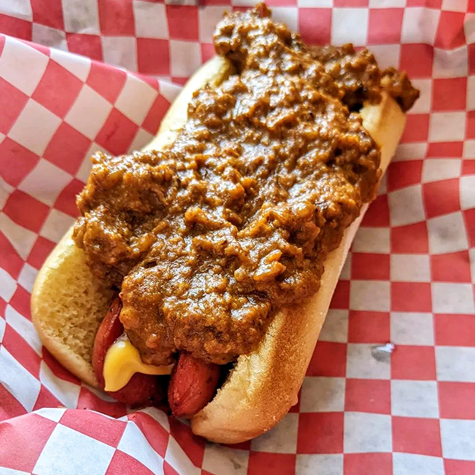This isn't just a chili dog&mdash;it's a masterpiece of regional comfort food. The kind of meal that makes you want to write thank-you notes to the universe.
