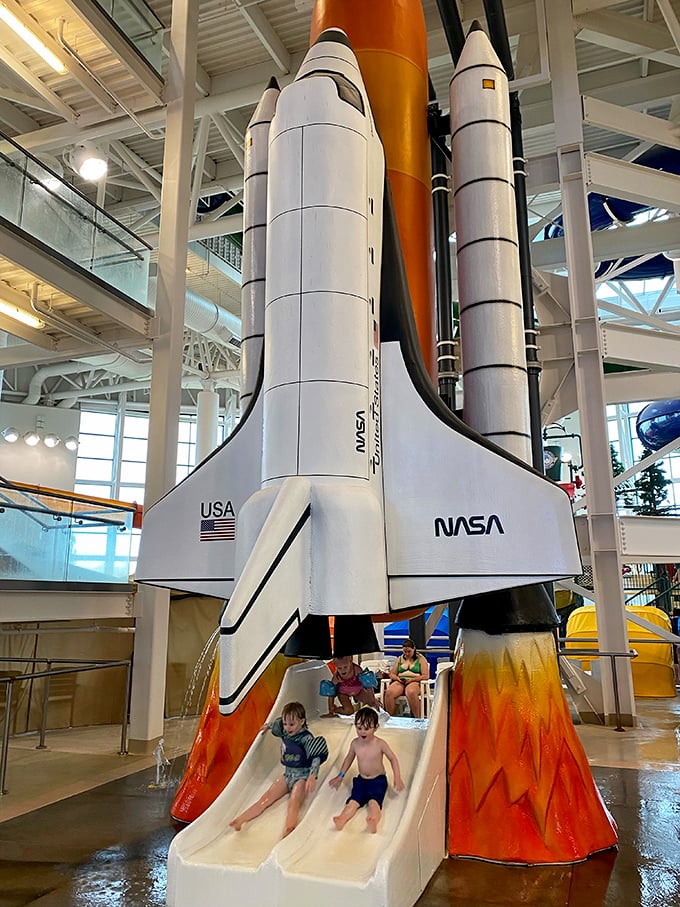 Engineering meets splashing in this kid-friendly zone. The water equivalent of training wheels, but infinitely more refreshing.