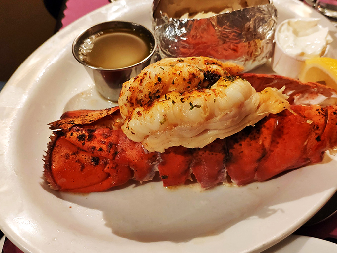 Lobster tail that practically glows with buttery promise. Neptune himself would approve of this treasure from the deep.