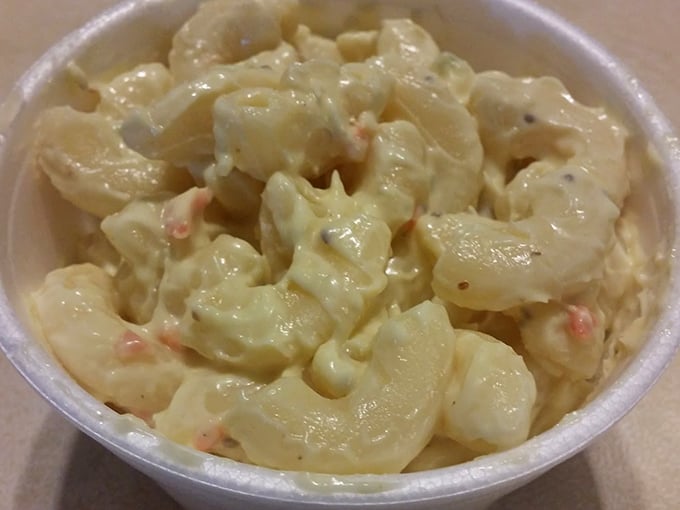 Macaroni and cheese so creamy it should be illegal in at least twelve states. Comfort in a cup, no prescription required.