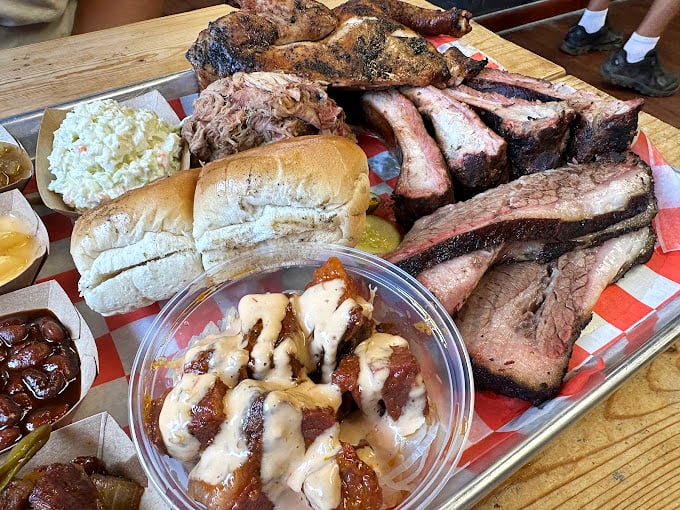 When your barbecue platter requires a wide-angle lens to capture it all, you know you're doing something right in life.