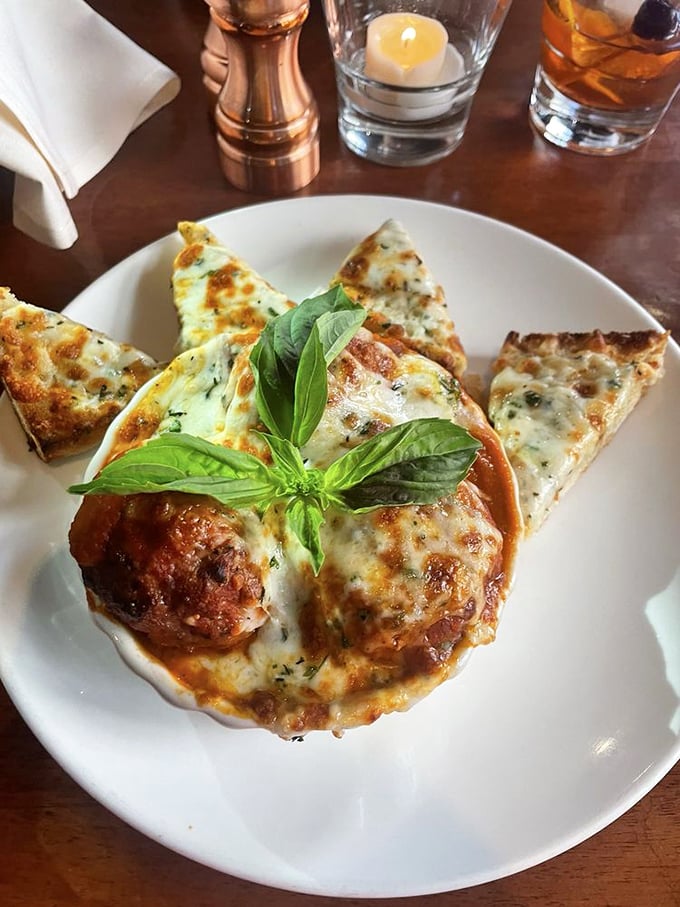 These aren't your grandmother's meatballs (unless your grandmother was a culinary genius). Melted cheese and fresh basil elevate comfort to art form.