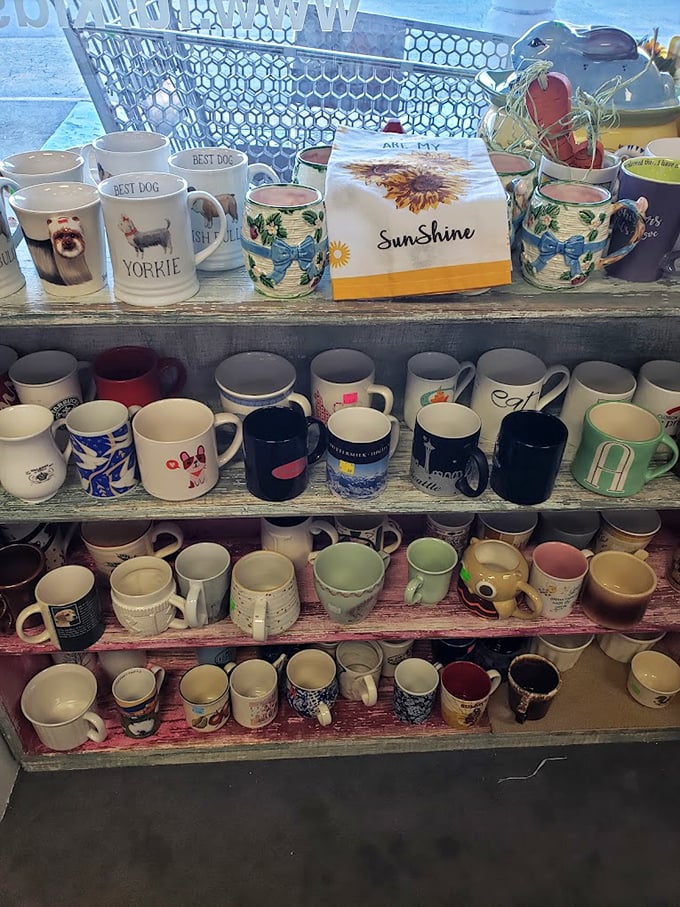 Mug heaven exists, and it's organized by color, theme, and how likely they are to make your morning coffee taste philosophical.