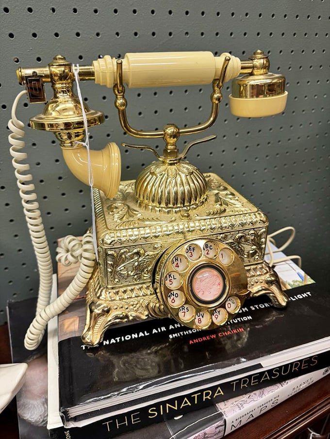 "Hello, operator?" This ornate golden telephone isn't just an antique&mdash;it's a glamorous time machine to an era when calls were events.