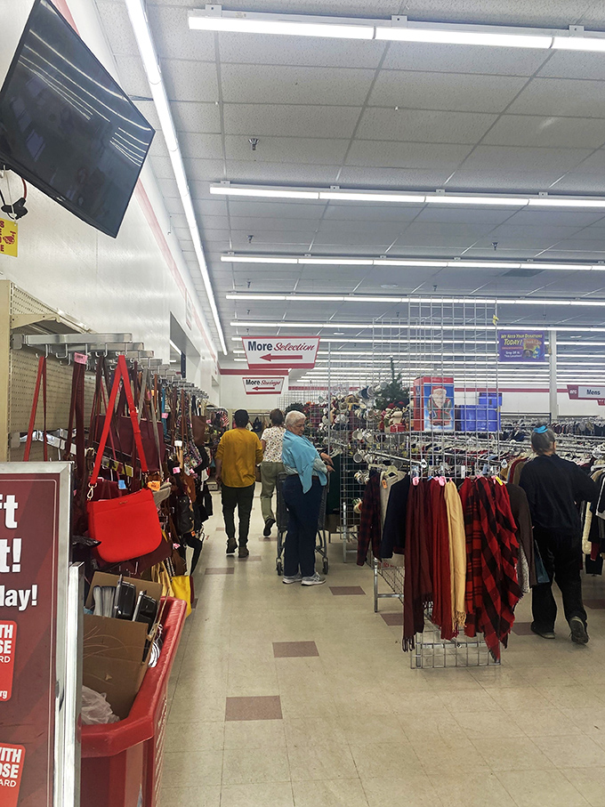 The true thrift store experience: strangers united in the universal hunt for that perfect something they didn't know they needed until now.