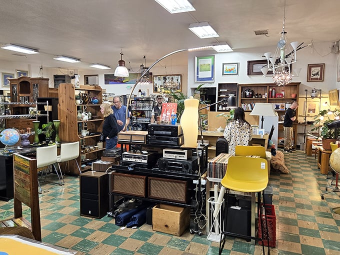 The tools section is a handyman's time capsule, where cast iron teakettles and vintage hand drills remind us when "built to last" wasn't just marketing.