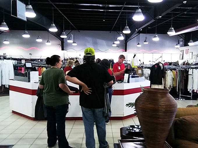 At the checkout counter, friendly staff create the kind of welcoming atmosphere that turns first-time visitors into regular thrifting enthusiasts.