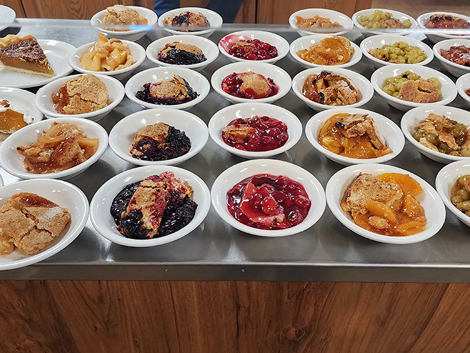 Dessert nirvana! These fruit cobblers and pies stand ready to demolish any willpower you thought you had. Resistance is futile.