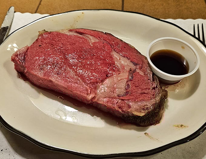 The prime rib has arrived, and it demands your full attention. That rosy center is nature's way of saying, "You've made an excellent decision today."