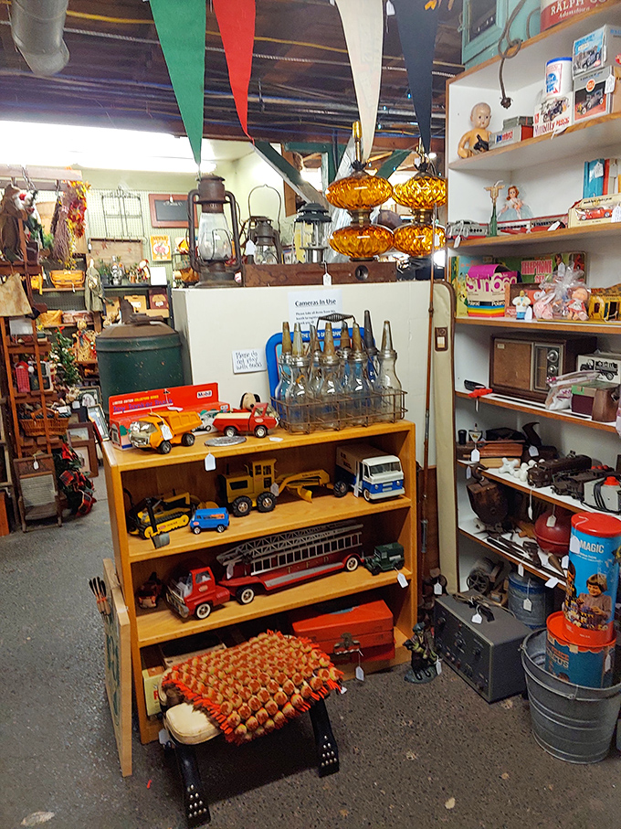 Organized chaos at its finest&mdash;where collectible cards, vintage dishware, and nostalgic memorabilia create a treasure map only the dedicated can navigate. 