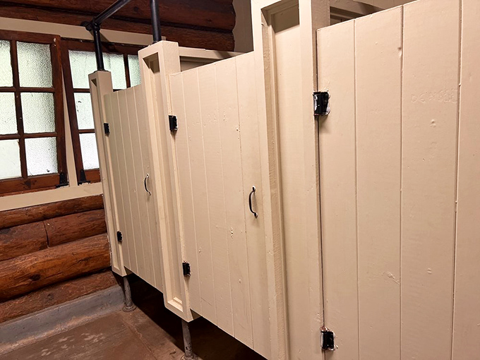 Even the restrooms have that rustic charm that says, "Yes, we're in the wilderness, but we're civilized wilderness people."