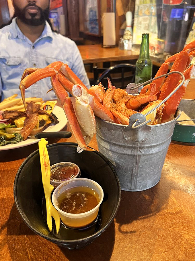 Not so much a bucket as a treasure chest - these snow crab legs are begging to be cracked, dunked, and devoured with reckless abandon.