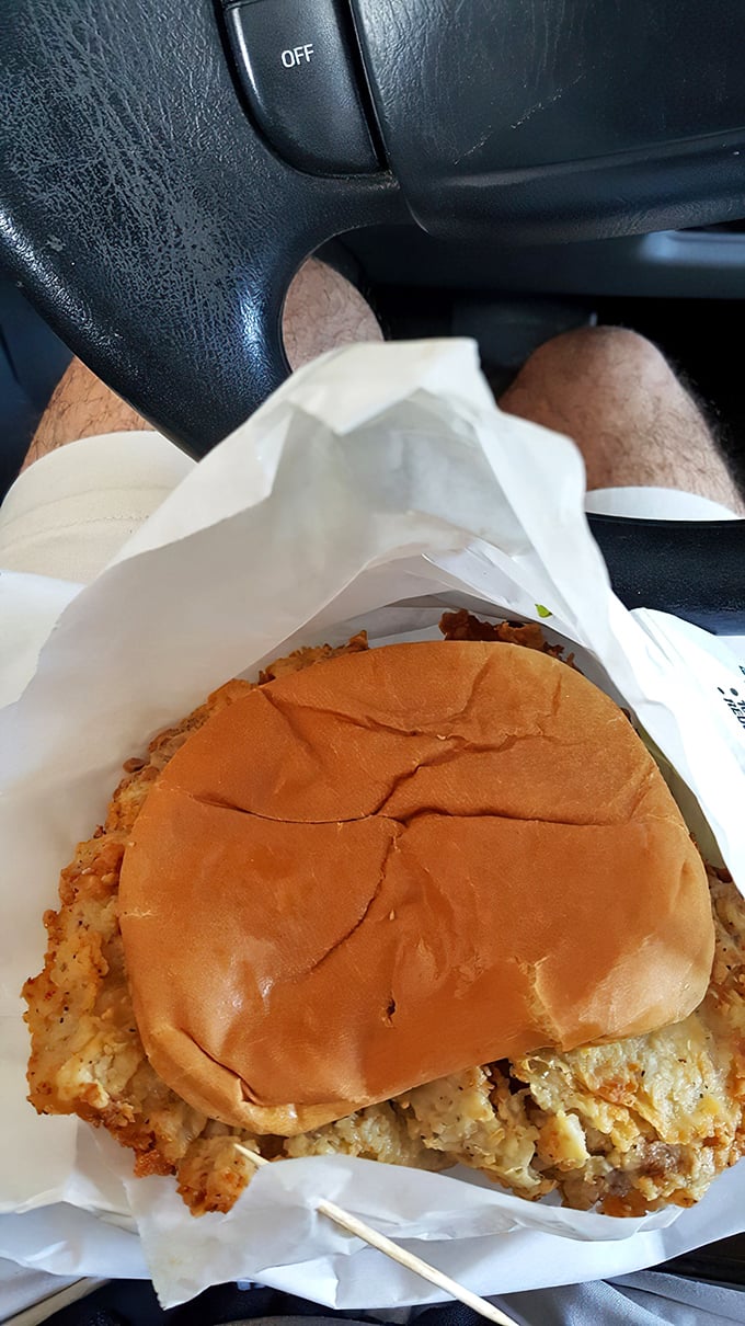 Car eating is an Olympic sport in Oklahoma, and this steak sandwich is definitely gold medal material.