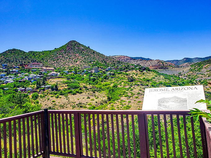 The town sprawls across Cleopatra Hill like nature's amphitheater, giving every building its moment in the spotlight.