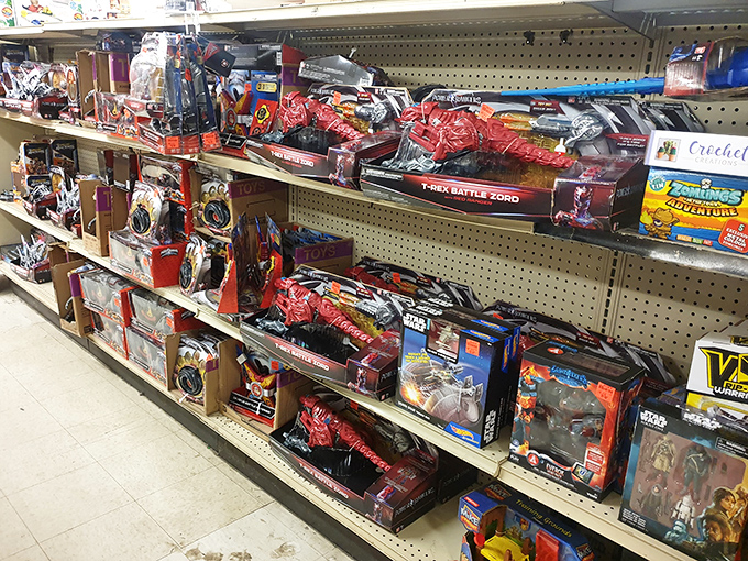 The toy section transforms parents into heroes without emptying their wallets. Star Wars figures and action heroes at prices that won't force you to the dark side.