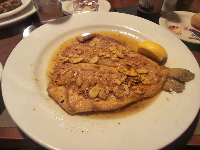 Talk about a catch! This trout with almond slivers is swimming in buttery goodness, proving that sometimes the simplest preparations yield the most memorable meals.