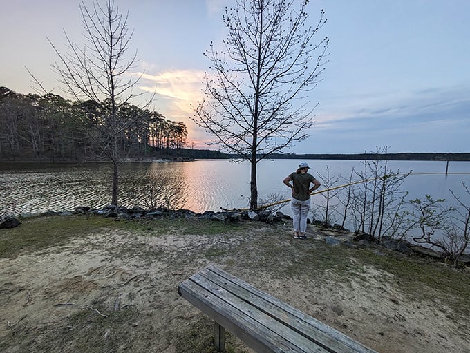 Sunset spotting at Jordan Lake&mdash;that magical moment when nature puts on a light show that makes Broadway look understated.