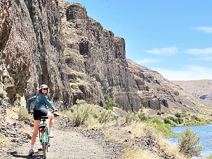 Two wheels, infinite freedom. Biking alongside towering basalt cliffs offers the perfect balance of exhilaration and "please don't let me fall into the river" focus. 