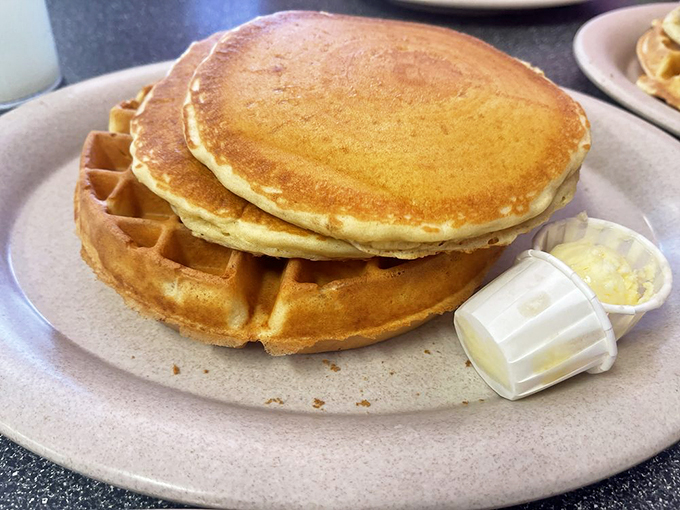 The breakfast indecision solver&mdash;why choose between pancakes and waffles when you can have both? Life's too short.