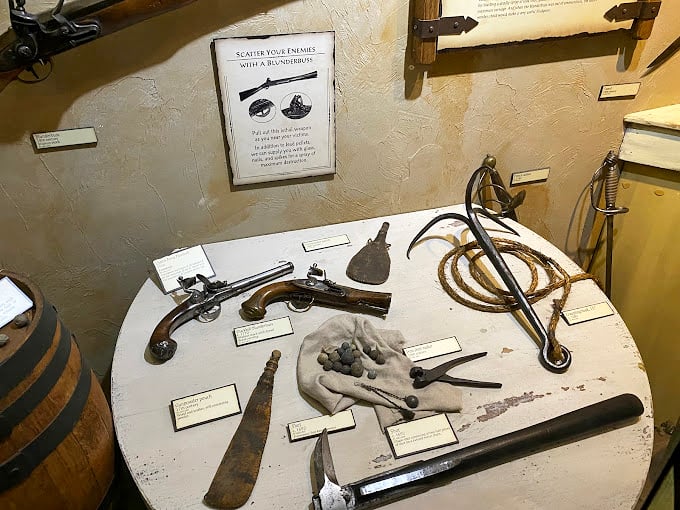 "Scatter Your Enemies With a Blunderbuss"&mdash;the museum pulls no punches about the brutal reality of pirate weaponry and surgical tools.