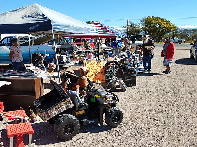Belen's open-air market creates a patchwork of possibilities under the vast New Mexico sky.